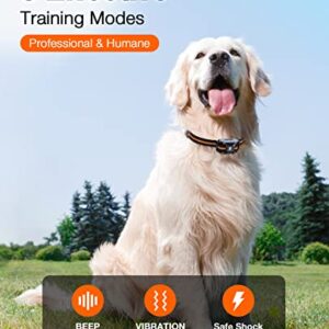 Bousnic Dog Shock Collar - 3300Ft Dog Training Collar with Remote for 5-120lbs Small Medium Large Dogs Rechargeable Waterproof e Collar with Beep(1-8), Vibration(1-16), Safe Shock(1-99) (Orange)