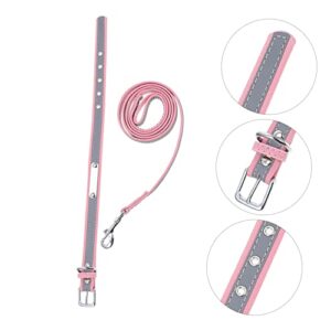 Balacoo 1 Set Pulling Dogs Padded Night Pink Outdoors Traffic with Reflective Leads Breathable Pet Supplies Dog and Collars Medium Rope Jogging Walking for Safety Supple Collar Kit