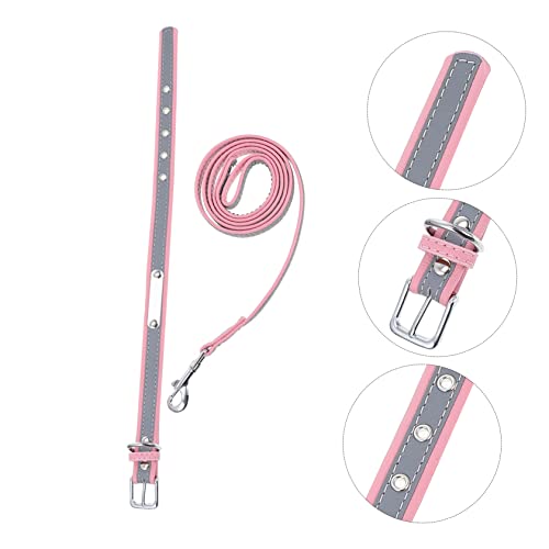 Balacoo 1 Set Pulling Dogs Padded Night Pink Outdoors Traffic with Reflective Leads Breathable Pet Supplies Dog and Collars Medium Rope Jogging Walking for Safety Supple Collar Kit