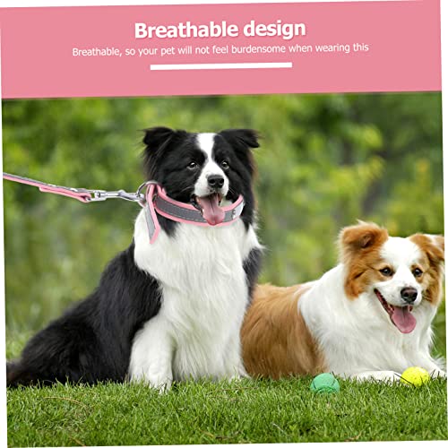 Balacoo 1 Set Pulling Dogs Padded Night Pink Outdoors Traffic with Reflective Leads Breathable Pet Supplies Dog and Collars Medium Rope Jogging Walking for Safety Supple Collar Kit