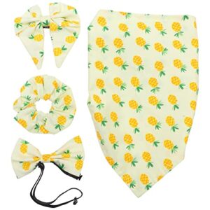 popetpop 1 set of fruit pet bandana triangle hawaiian style cat kerchief scarf puppy grooming bowties hairband collar bibs set costume accessories for dogs cats