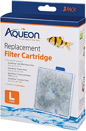 Aqueon 12 Pack of Replacement Filter Cartridges, Large, for QuietFlow Aquarium Filters