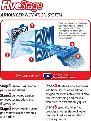 Aqueon 12 Pack of Replacement Filter Cartridges, Large, for QuietFlow Aquarium Filters