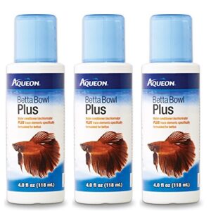 aqueon betta bowl plus water conditioner & dechlorinator [3-pack]