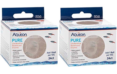 Aqueon 2 Pack of Pure Live Beneficial Bacteria and Enzymes for Aquariums, 24 Count Each, for 10 Gallon Aquariums2