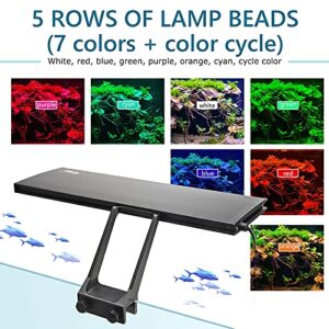 hygger Clip On 24/7 Lighting Aquarium LED Light, 14W Sunrise-Daylight-Moonlight Mode and DIY Mode, Adjustable Timer Adjustable Brightness Fish Tank Light with 7 Colors for Planted Tank