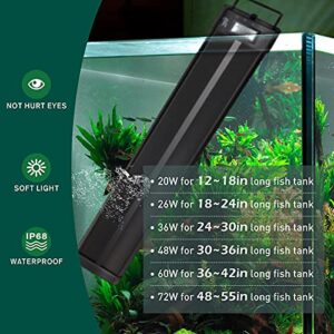 hygger Aquarium Programmable LED Light, for 12~18in Long Full Spectrum Plant Fish Tank Light with LCD Setting Display, 7 Colors, Sunrise Sunset Moon and DIY Mode, for Novices Advanced Players