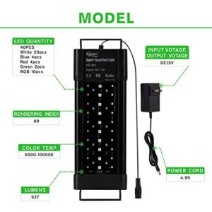 hygger Aquarium Programmable LED Light, for 12~18in Long Full Spectrum Plant Fish Tank Light with LCD Setting Display, 7 Colors, Sunrise Sunset Moon and DIY Mode, for Novices Advanced Players