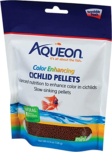 Aqueon Cichlid Color Pellets Fish Food - 4.5 Ounce [Set of 3]