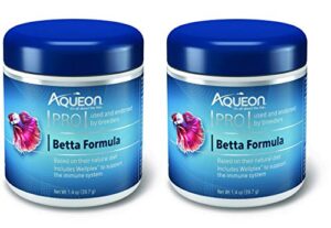 aqueon 2 pack of pro betta formula floating pellet fish food, 1.4 ounces each