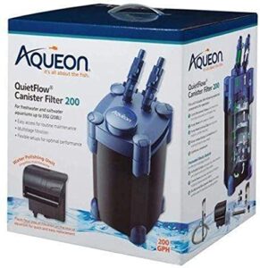 aqueon quietflow canister filter 200 gph, for up to 55 gallon aquariums