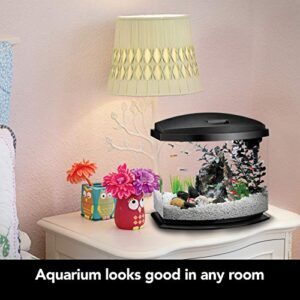 Aqueon LED Minibow Aquarium Starter Kit with LED Lighting, 5 Gallon, Black