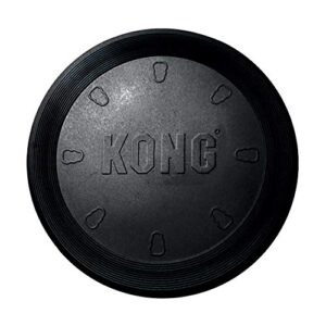 kong – extreme flyer – durable rubber, soft flying disc for fetch and retrieve, black – large dogs