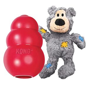 kong – classic and wild knots bear – dog chew toy and stuffed dog rope toy – for medium dogs