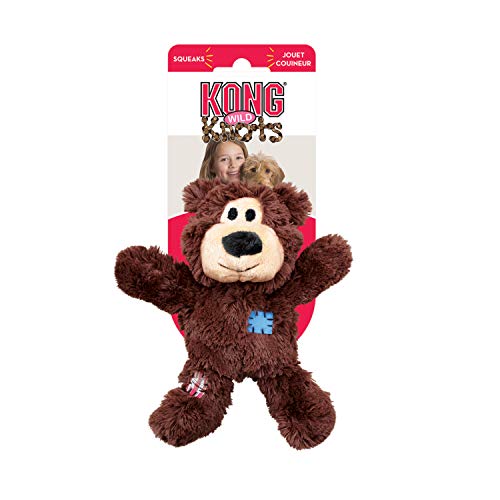 KONG - Wild Knots Bear and Signature Balls (2 Pack) - Rope Plush Toy and Squeak Balls - for Small Dogs