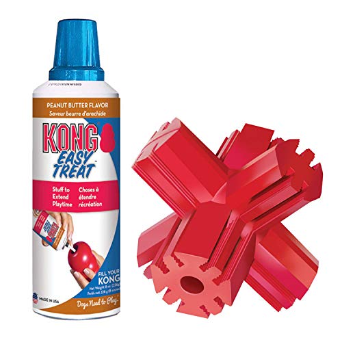 KONG - Jump'N Jack and Easy Treat Peanut Butter - Treat Dispensing Toy with Treats - for Small Dogs