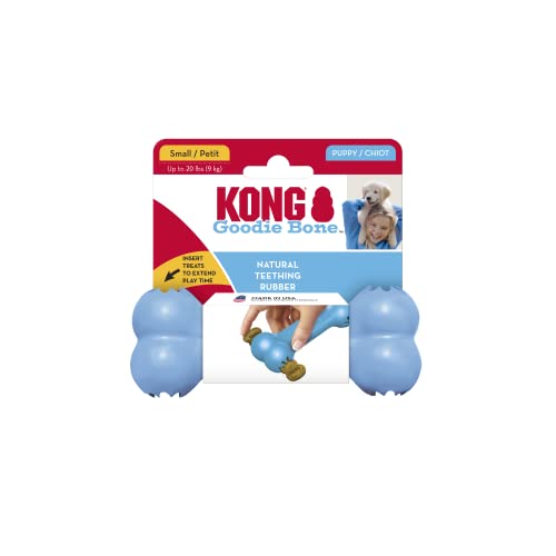 KONG - Puppy Goodie Bone - Teething Rubber, Treat Dispensing Dog Toy - for Small Puppies - Blue