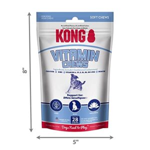 KONG - MultiVitamin Soft Dog Chew for Physical and Mental Wellness - with Calcium, Vitamin E and Vitamin D - 28 Piece