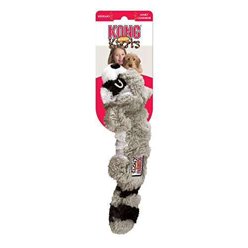 KONG - Scrunch Knots Raccoon - Internal Knotted Ropes and Minimal Stuffing for Less Mess - For Medium/Large Dogs