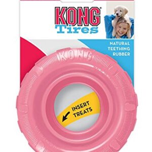 (2 Pack) KONG Puppy Tires, Size Medium/Large Assorted Colours