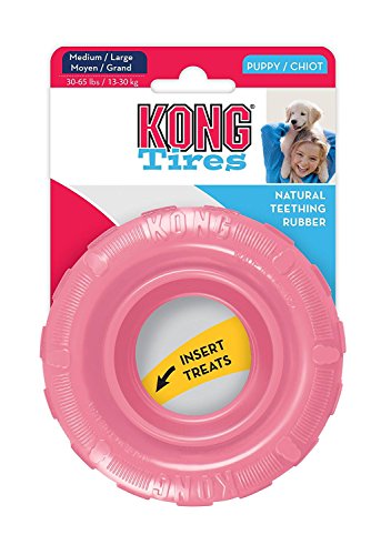 (2 Pack) KONG Puppy Tires, Size Medium/Large Assorted Colours