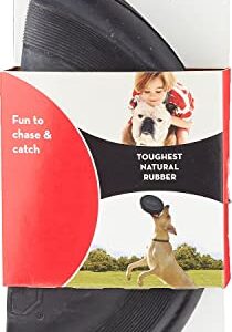 Kong Black Flyer - Rubber Dog Frisbee, Soft Rubber Dog Fetch Toy For Improving Dogs Mental & Physical Development, Teething, Exercising, Supports Bigger Breeds, Non-Toxic Soft Frisbee, Black (1-Pack)