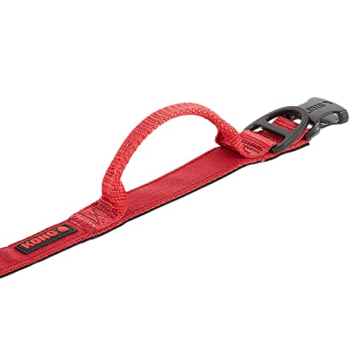 KONG Ultra Durable Padded Comfort Handle Dog Collar (Medium, Red)