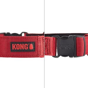 KONG Ultra Durable Padded Comfort Handle Dog Collar (Medium, Red)