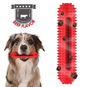 petizer Dog Squeaky Toys for Aggressive Chewers, Tough Toothbrush Dog Chew Toy, Nearly Indestructible Rubber Toys for Pet Training, Teeth Cleaning, Playing and Chewing for Medium & Large Breeds