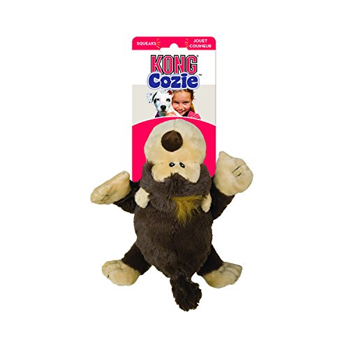 KONG - Cozie Monkey and Dotz Triangle - Cuddly Plush Toy and Chew Toy - for Small Dogs