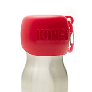 KONG H2O Stainless Steel Water Bottle (280ml/9.5oz) with Drinking Bowl Lid- Red