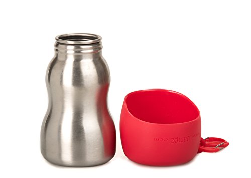 KONG H2O Stainless Steel Water Bottle (280ml/9.5oz) with Drinking Bowl Lid- Red