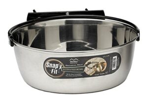 midwest homes for pets snap’y fit stainless steel food bowl / pet bowl, 2 qt. for dogs & cats (42), silver