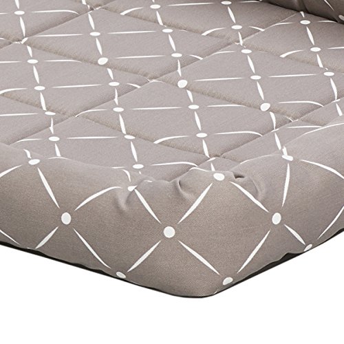 MidWest Homes for Pets 40236-MRD Quiet Time Couture Ashton Bolster Pet Bed, Intermediate Dog/36, Mushroom, Mushroom & White Diamond Pattern, 36-Inch