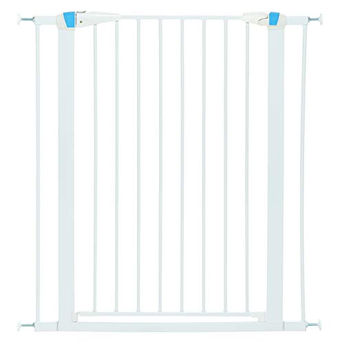 Pet Gate | 39" High Walk-thru Steel Pet Gate by 29" to 38" Wide in Soft White w/ Glow Frame, X-Tall