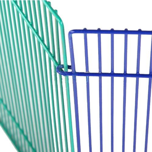 Small Animal Pet Playpen /Exercise Pen, Blue and Green,1 Count (Pack of 1), Small Animal Playpen.