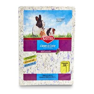 kaytee clean & cozy lavender bedding for pet guinea pigs, rabbits, hamsters, gerbils, and chinchillas, 49.2 liters