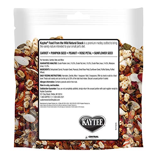 Kaytee Food from The Wild Natural Snack for Pet Hamsters, Gerbils, Rats and Mice, 2 Ounces