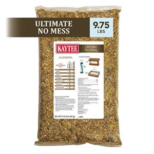 kaytee wild bird ultimate no mess wild bird food seed for cardinals, finches, chickadees, nuthatches, woodpeckers, grosbeaks, juncos and other colorful songbirds, 9.75 pound