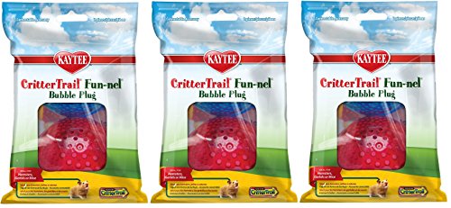 (6 Pack) Kaytee CritterTrail Fun-nels Bubble Plugs, Assorted Colors (3 Packages Containing 2 Each)