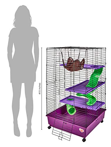 Kaytee My First Home Deluxe Multi-Level Habitat with Casters for Pet Ferrets