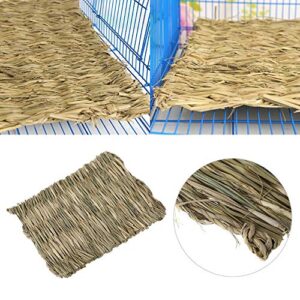 Grass Mat Woven Bed Mat for Small Animal Bunny Bedding Nest Chew Toy Bed Play Toy for Guinea Pig Parrot Rabbit Bunny Hamster Rat(Pack of 3) (3 Grass mats)