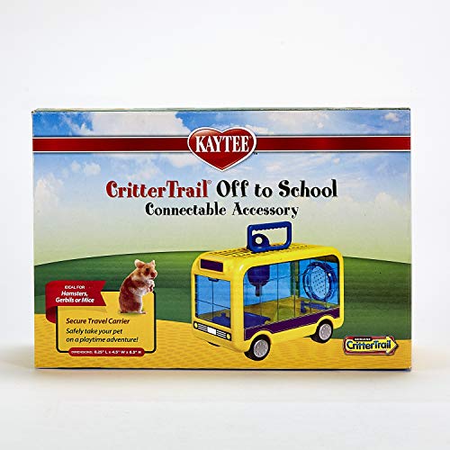 Kaytee CritterTrail Off To School Travel Carrier for Pet Hamsters, Gerbils, or Mice