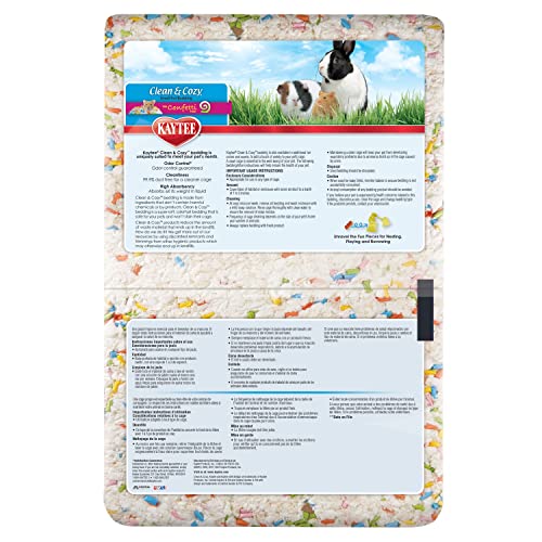 Kaytee Clean & Cozy Confetti Bedding for Pet Guinea Pigs, Rabbits, Hamsters, Gerbils, and Chinchillas, 49.2 Liters