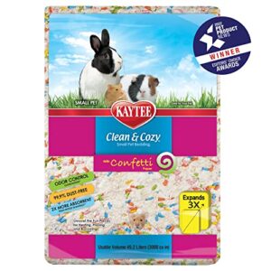 Kaytee Clean & Cozy Confetti Bedding for Pet Guinea Pigs, Rabbits, Hamsters, Gerbils, and Chinchillas, 49.2 Liters