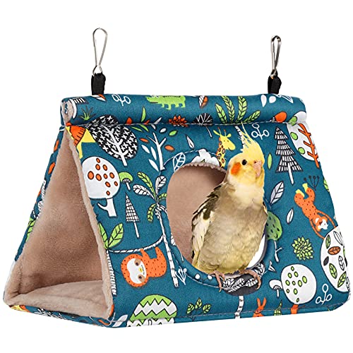 Winter Warm Bird Nest House Bird Bed, Bird Hut Hideaway for Cage, Plush Fluffy Shed Hut Hanging Hammock Finch Cage Sleeping Bed Snuggle Tent for Budgies, Lovebird, Parrot, Parakeets, Cockatiels