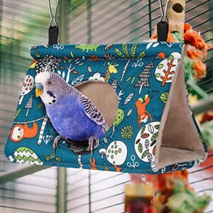 Winter Warm Bird Nest House Bird Bed, Bird Hut Hideaway for Cage, Plush Fluffy Shed Hut Hanging Hammock Finch Cage Sleeping Bed Snuggle Tent for Budgies, Lovebird, Parrot, Parakeets, Cockatiels