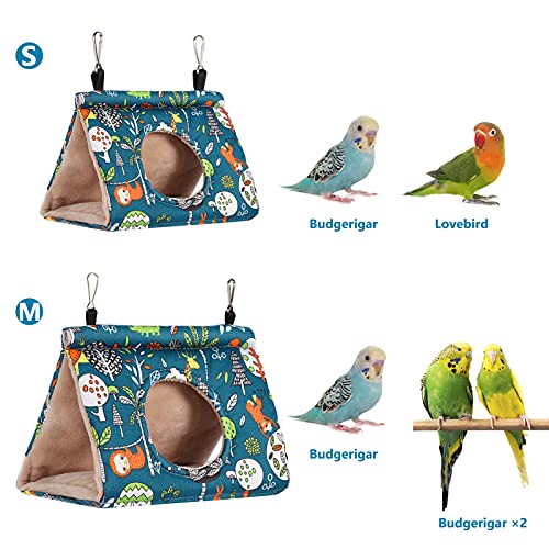 Winter Warm Bird Nest House Bird Bed, Bird Hut Hideaway for Cage, Plush Fluffy Shed Hut Hanging Hammock Finch Cage Sleeping Bed Snuggle Tent for Budgies, Lovebird, Parrot, Parakeets, Cockatiels