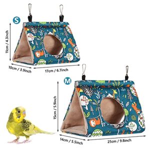 Winter Warm Bird Nest House Bird Bed, Bird Hut Hideaway for Cage, Plush Fluffy Shed Hut Hanging Hammock Finch Cage Sleeping Bed Snuggle Tent for Budgies, Lovebird, Parrot, Parakeets, Cockatiels