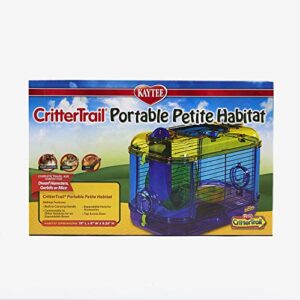 kaytee crittertrail portable petite habitat for pet dwarf hamsters, gerbils or mice